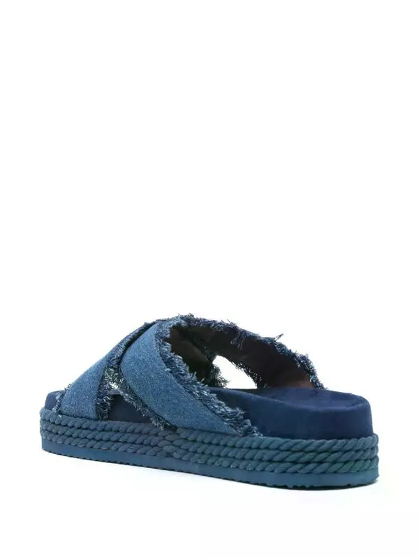 Mou Logo-lettering Denim Slides