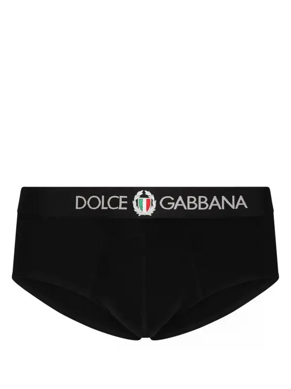 Dolce & Gabbana Logo-waistband Briefs - Black
