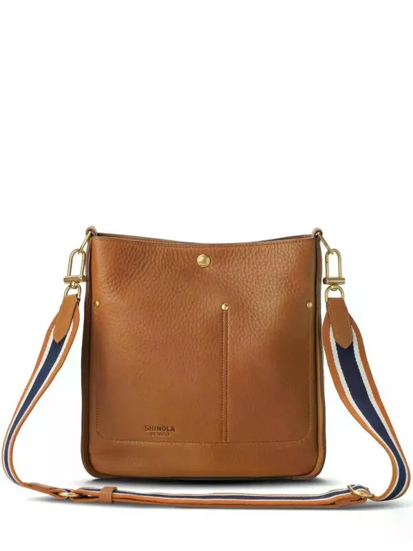Shinola Grained-leather Cross Body Bag - Brown