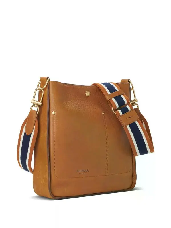 Shinola Grained-leather Cross Body Bag - Brown
