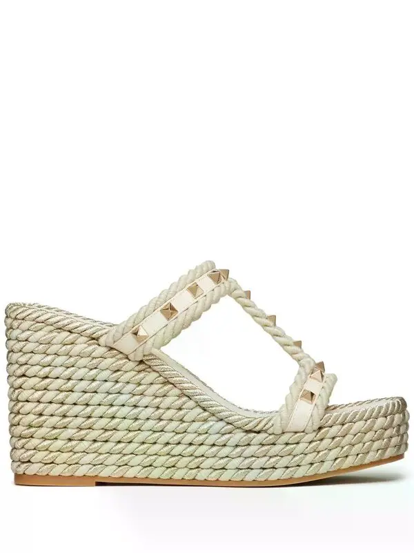 Valentino Garavani Rockstud Torchon 90mm Wedge Sandals