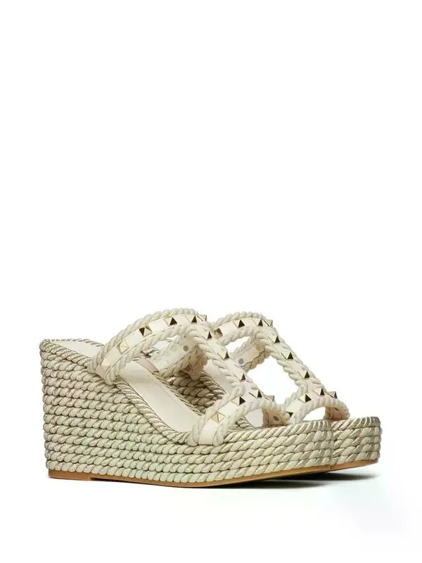Valentino Garavani Rockstud Torchon 90mm Wedge Sandals