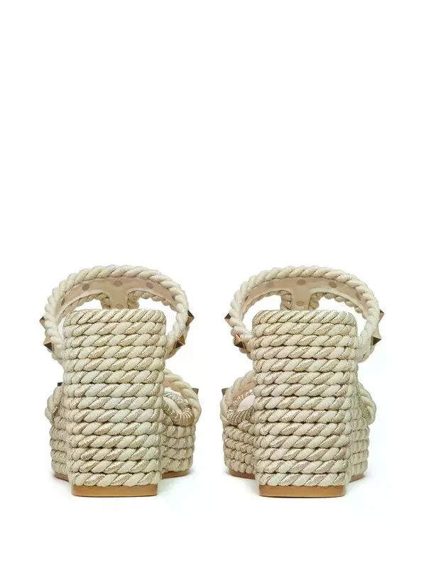 Valentino Garavani Rockstud Torchon 90mm Wedge Sandals