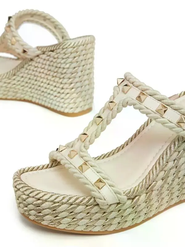 Valentino Garavani Rockstud Torchon 90mm Wedge Sandals