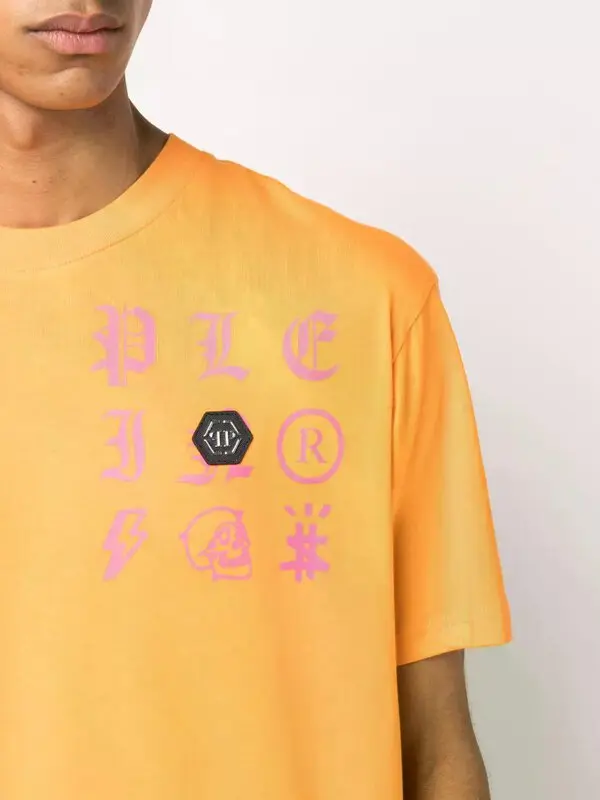 Philipp Plein Logo-patch Cotton T-shirt - Orange
