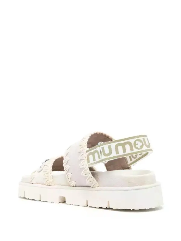 Mou Crochet-trim Logo-plaque Sandals
