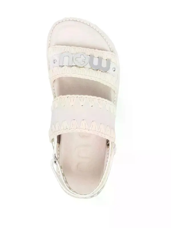 Mou Crochet-trim Logo-plaque Sandals