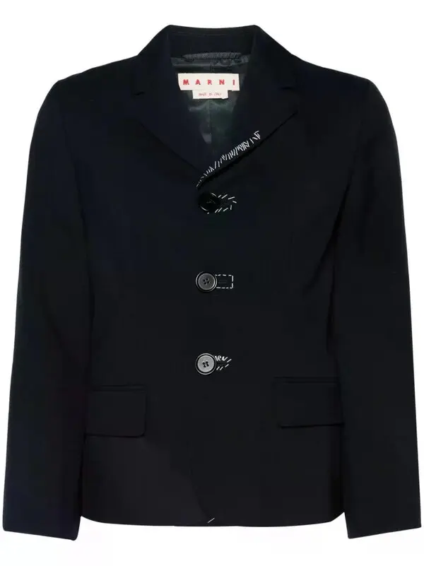 Marni Embroidered Wool Single-breasted Blazer