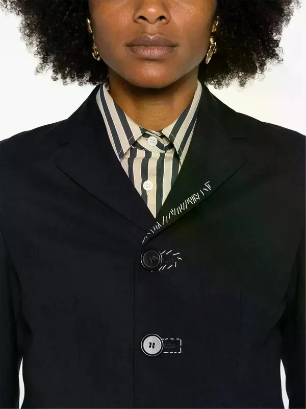 Marni Embroidered Wool Single-breasted Blazer