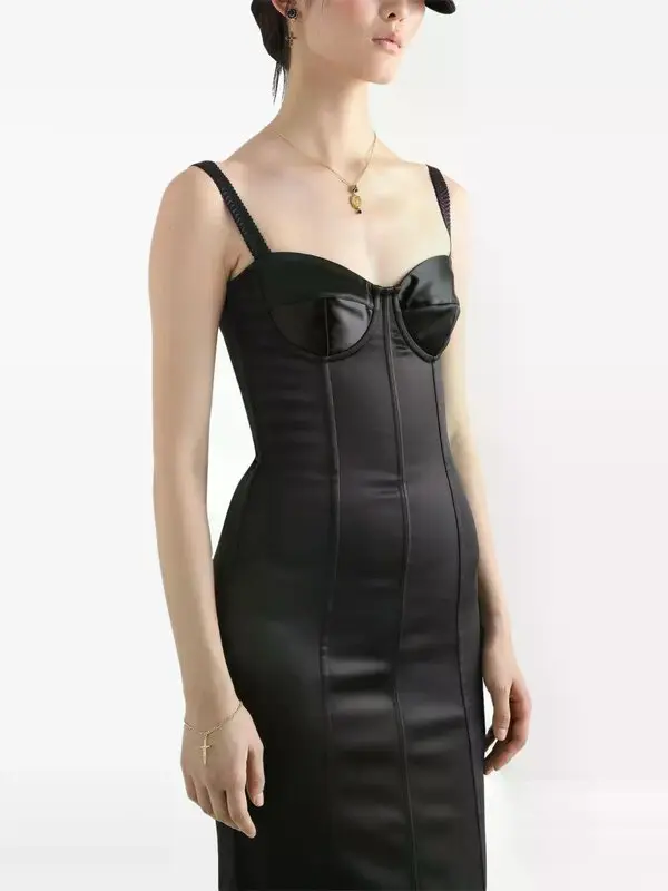 Dolce & Gabbana Paneled Midi Dress - Black