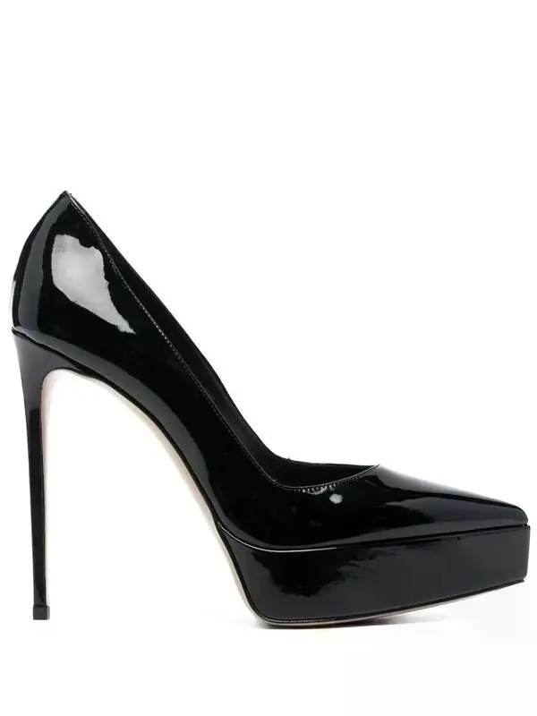 LE SILLA 140mm Uma Patent-leather Platform Pumps - Black