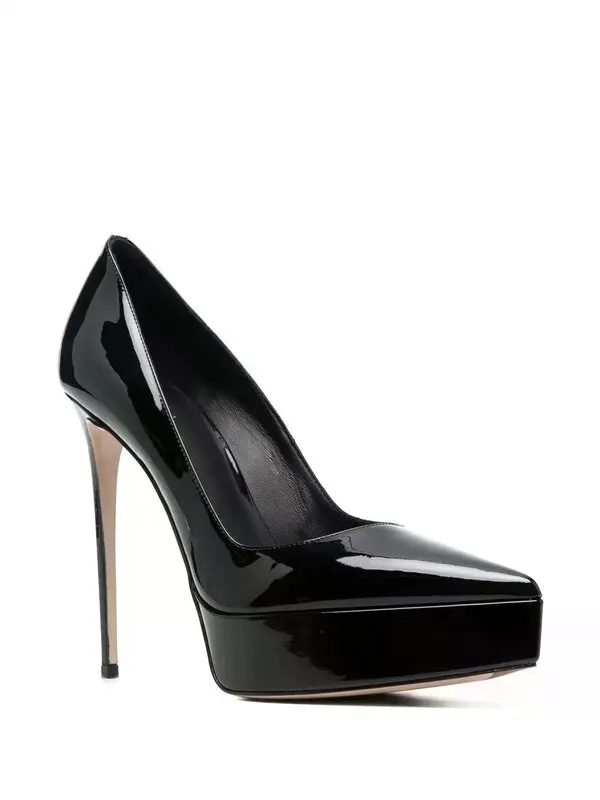 LE SILLA 140mm Uma Patent-leather Platform Pumps - Black