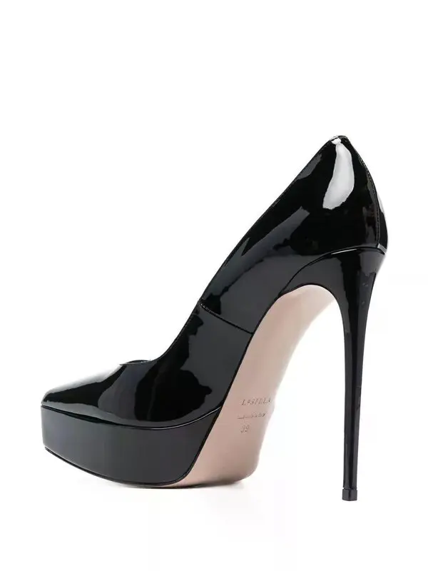LE SILLA 140mm Uma Patent-leather Platform Pumps - Black