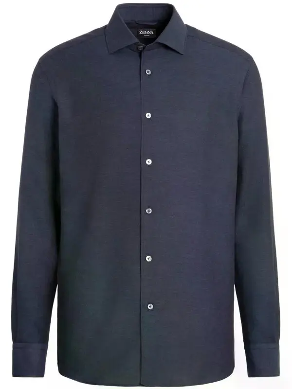Zegna Cashco Cotton-blend Shirt - Blue