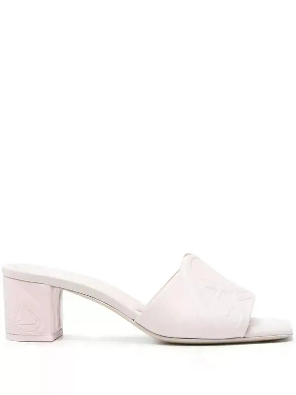 Alexander McQueen Seal-motif Leather Sandals - Pink