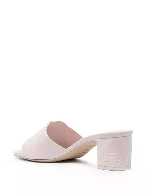 Alexander McQueen Seal-motif Leather Sandals - Pink