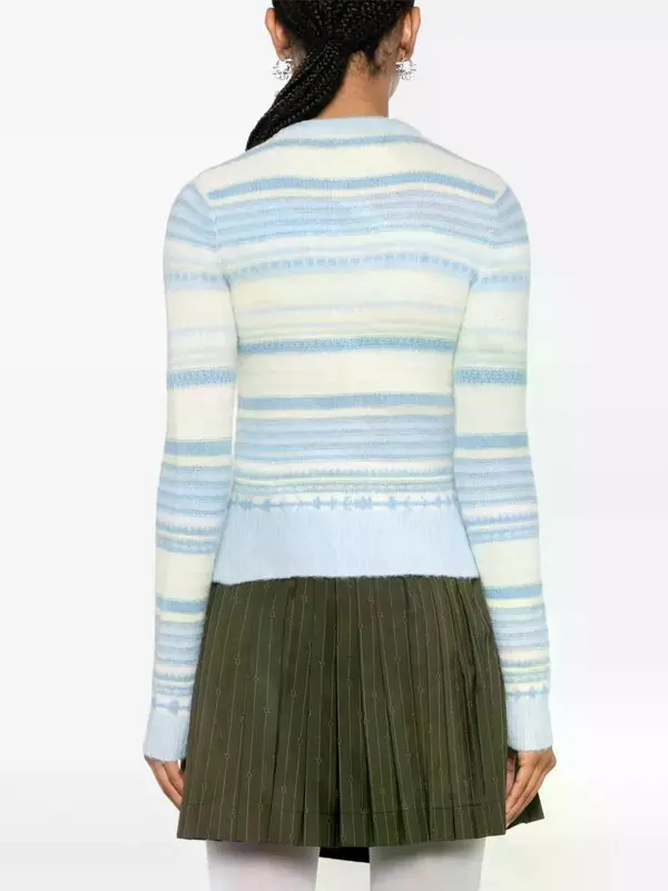 GANNI Striped V-neck Cardigan