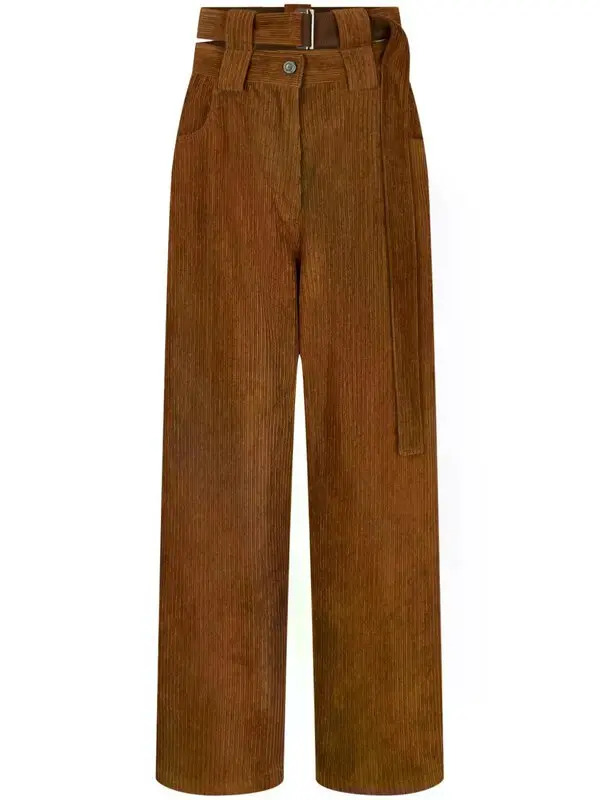 STUDIO TOMBOY Corduroy Press-creased Trousers - Brown
