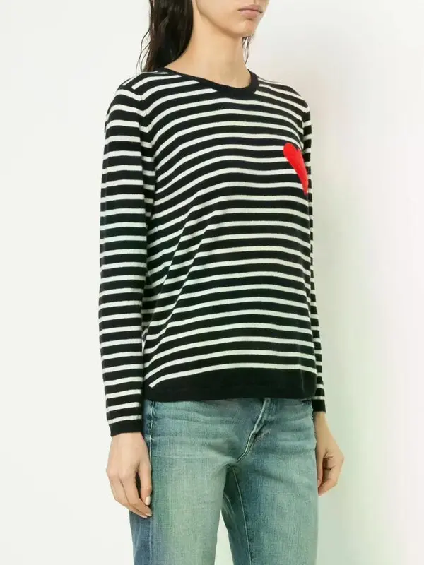 Chinti & Parker Breton Stripe Heart Jumper