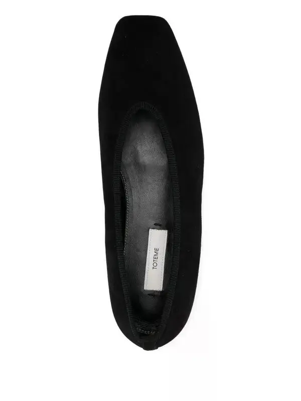TOTEME Suede Ballerina Flats - Black
