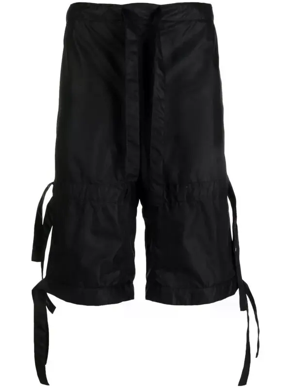 WALTER VAN BEIRENDONCK Star Drawstring Cotton Shorts - Black