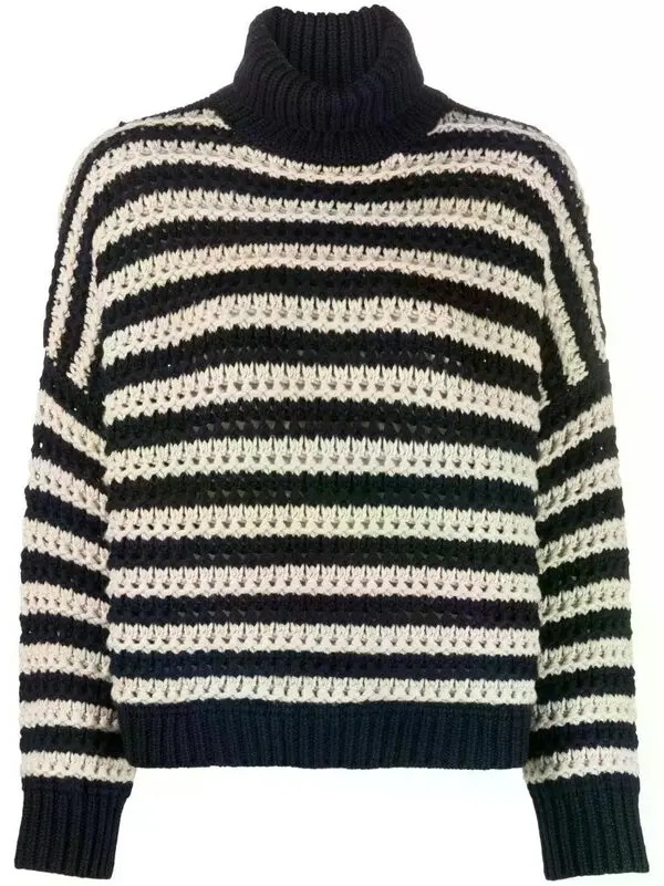 Brunello Cucinelli Stripe-print Turtleneck Jumper