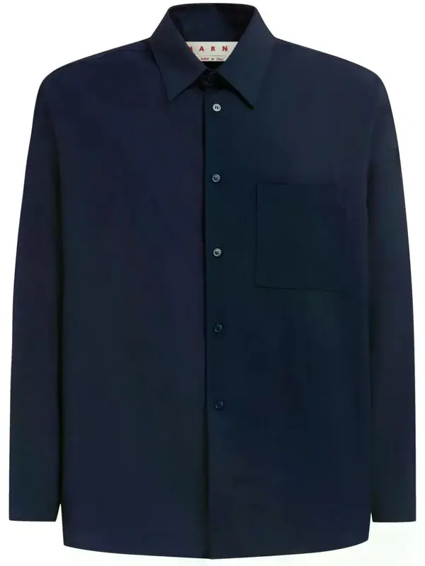 Marni Logo-patch Virgin-wool Shirt