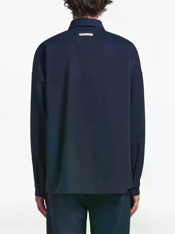 Marni Logo-patch Virgin-wool Shirt