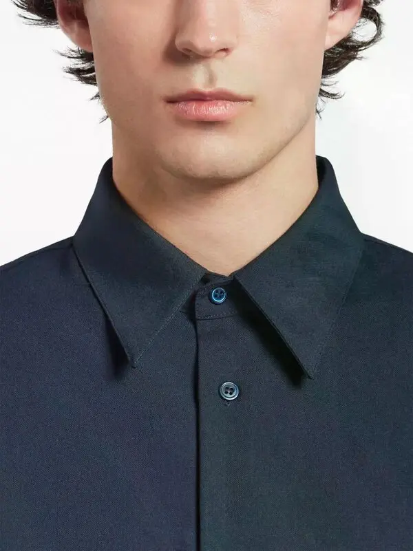 Marni Logo-patch Virgin-wool Shirt