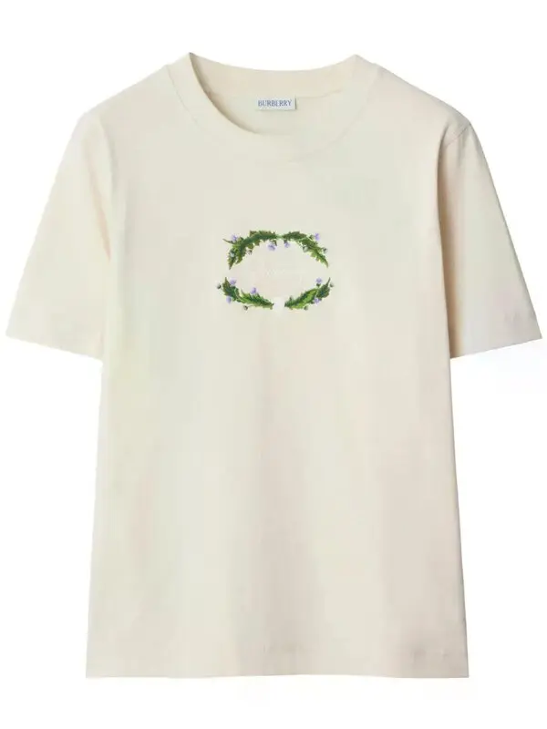 Burberry Logo-embroidered Cotton T-shirt