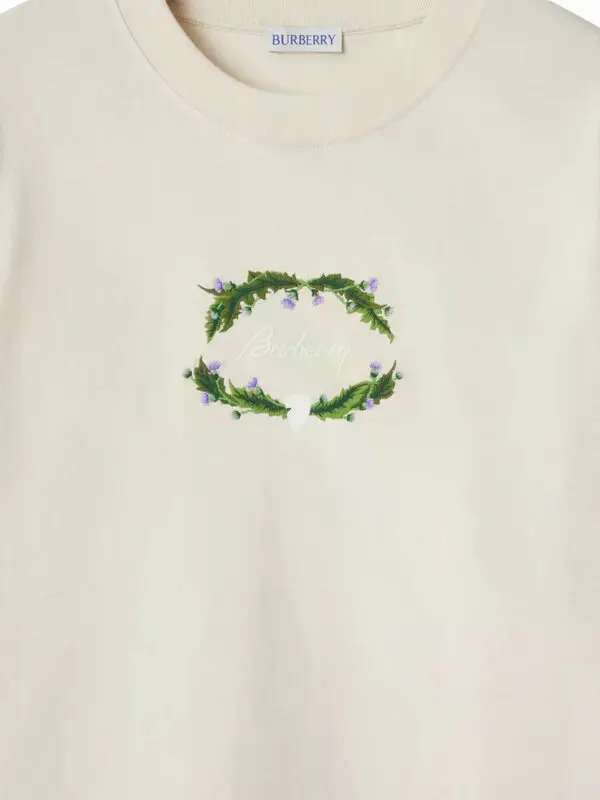 Burberry Logo-embroidered Cotton T-shirt