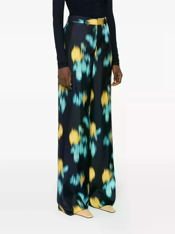 LANVIN Abstract-print Wide-leg Trousers