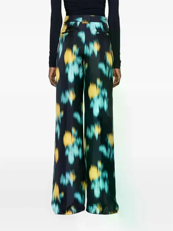 LANVIN Abstract-print Wide-leg Trousers
