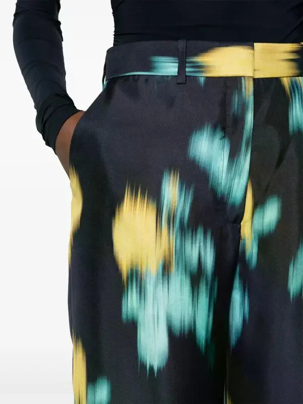 LANVIN Abstract-print Wide-leg Trousers