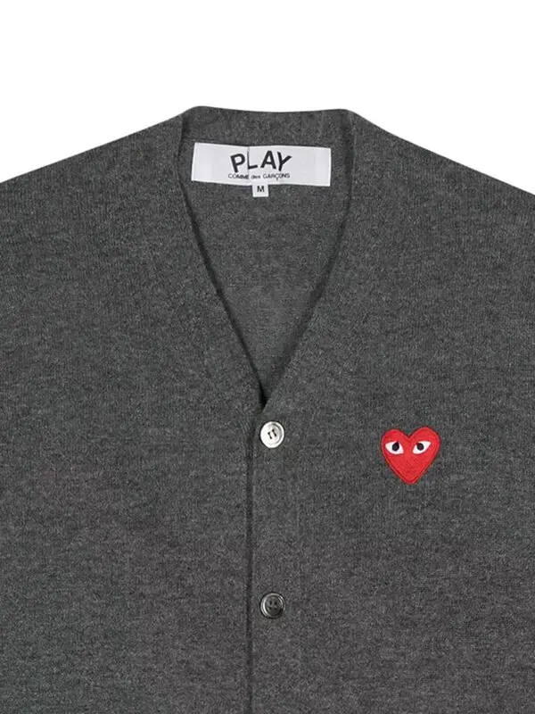 Play Comme Des Garcon Heart-patch Wool Cardigan