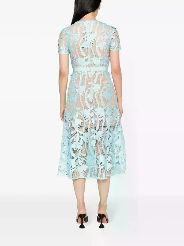 SELF-PORTRAIT Guipure-lace Flared Midi Dress