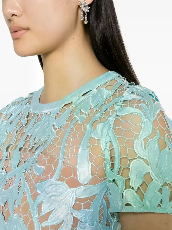 SELF-PORTRAIT Guipure-lace Flared Midi Dress