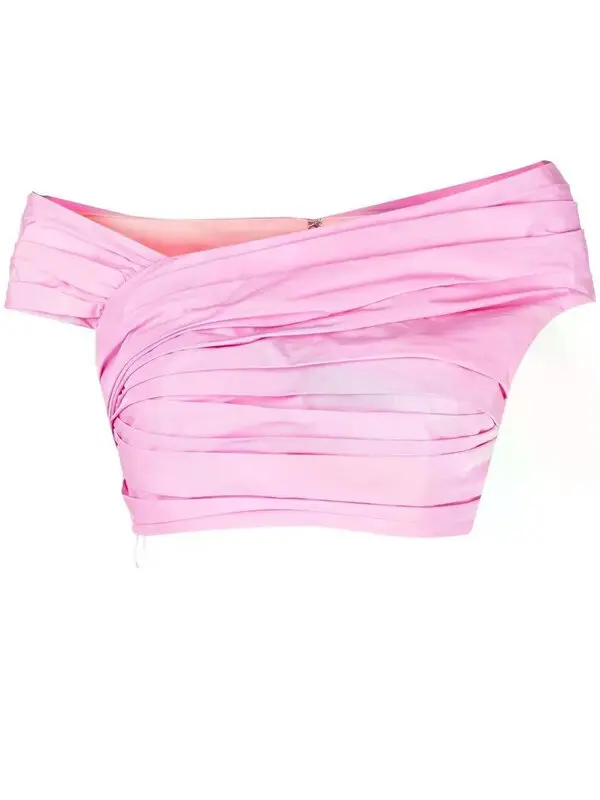 Dsquared2 Pleated Off-shoulder Cropped Top