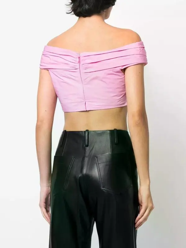 Dsquared2 Pleated Off-shoulder Cropped Top