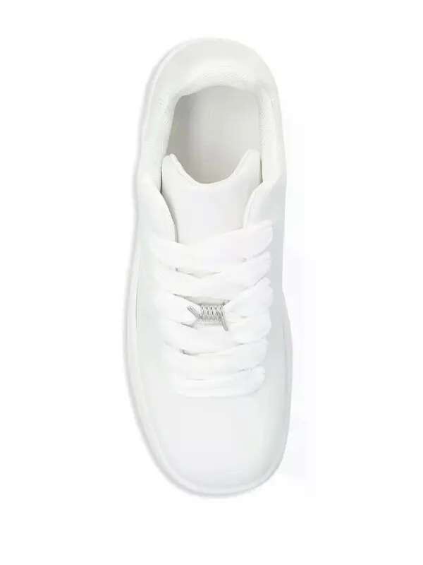 Burberry Twisted Metal Detail Leather Sneakers