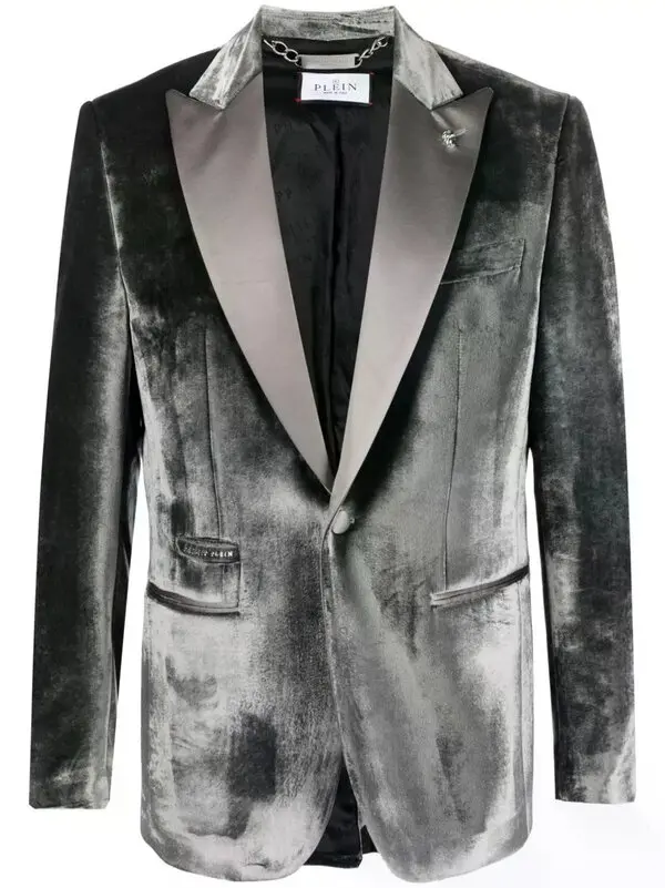 Philipp Plein Single-breasted Velvet Blazer
