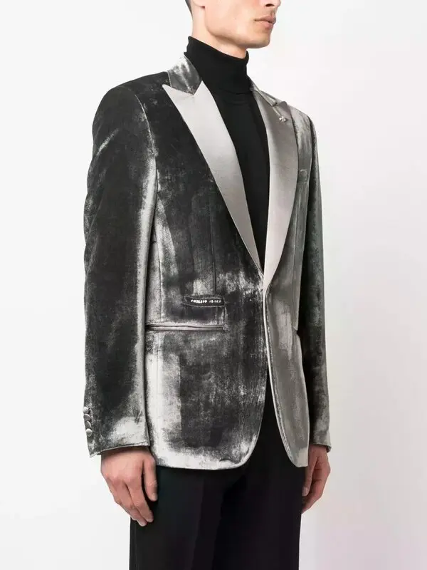 Philipp Plein Single-breasted Velvet Blazer
