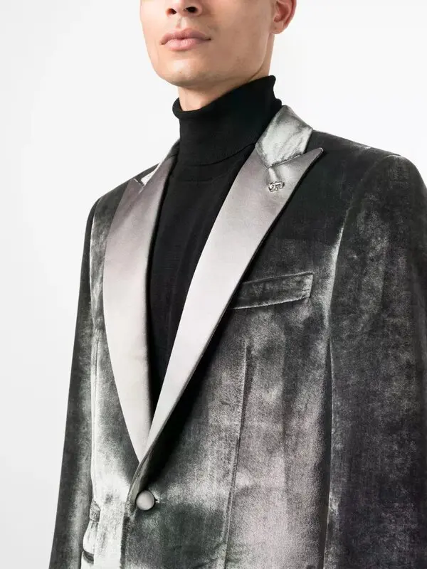 Philipp Plein Single-breasted Velvet Blazer