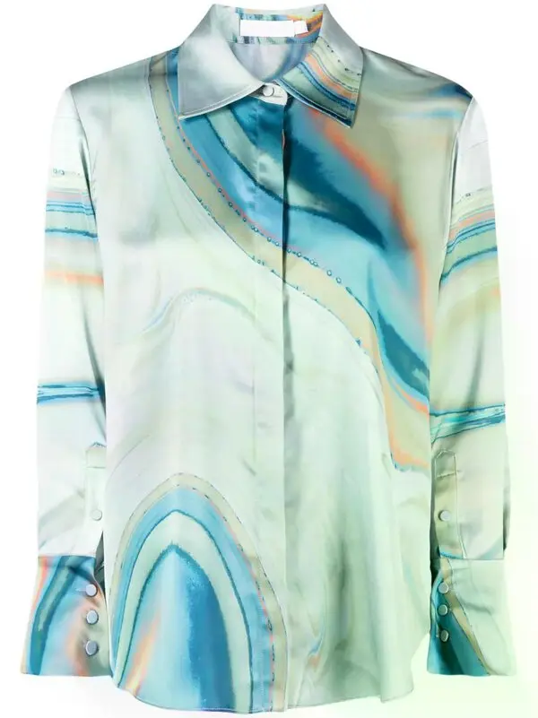 Simkhai Elika Marble-print Shirt