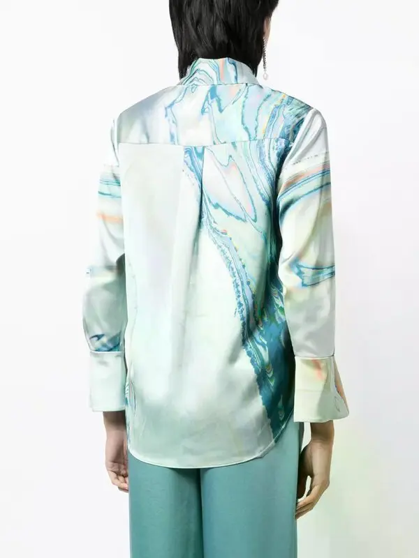 Simkhai Elika Marble-print Shirt