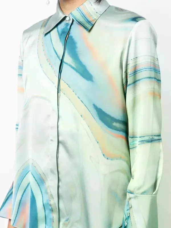 Simkhai Elika Marble-print Shirt