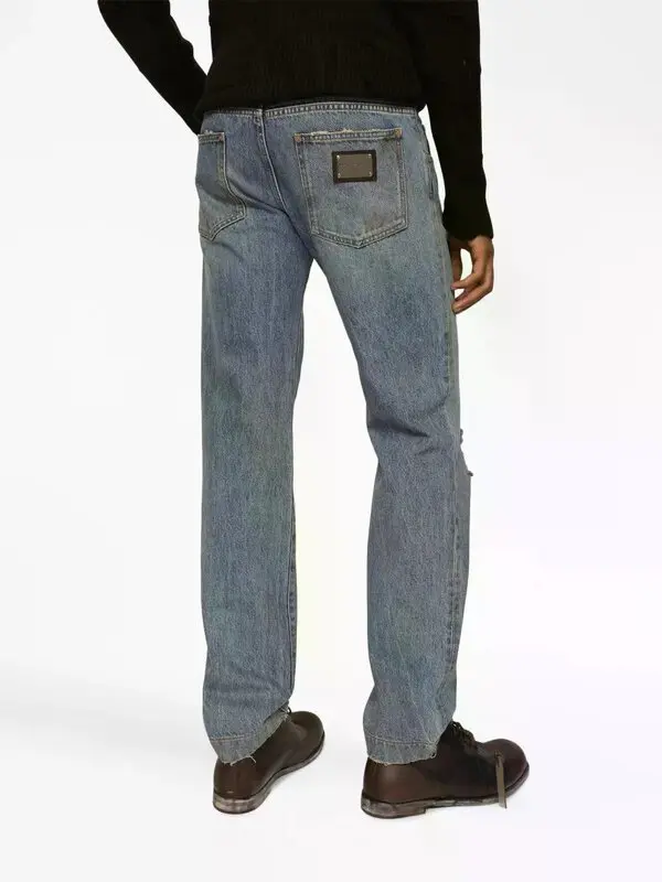 Dolce & Gabbana Ripped Slim-fit Jeans - Blue