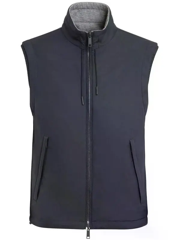 Zegna Reversible Zip-up Vest - Blue