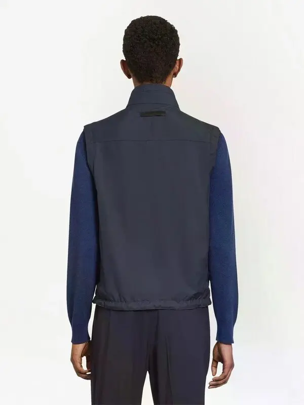 Zegna Reversible Zip-up Vest - Blue