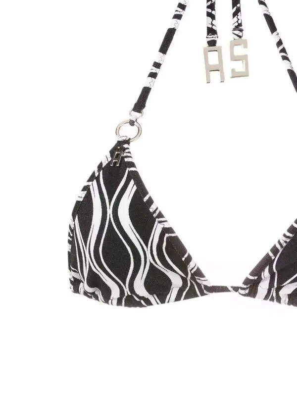 AMIR SLAMA Wave-print Triangle Bikini Set